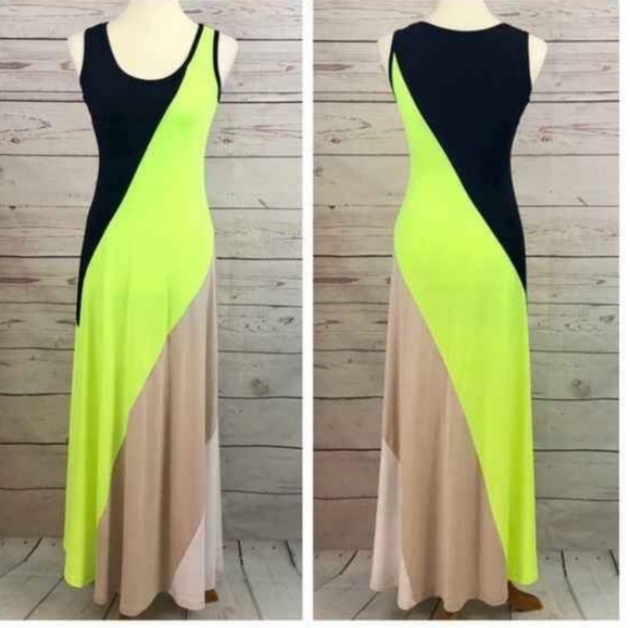Calvin Klein | Dresses | Calvin Klein Colorblock Maxi Dress | Poshmark